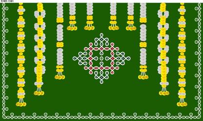 TENTINDIA TENTINDIA BACKDROP WITH MUGGU BORDER WITH MUGGU DESIGN AND ...