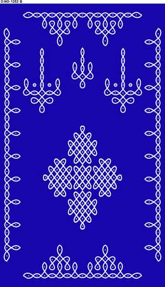 TENTINDIA BLUE BACKDROP WITH MUGGU DESIGN AND MUGGU BORDER Altar Cloth ...