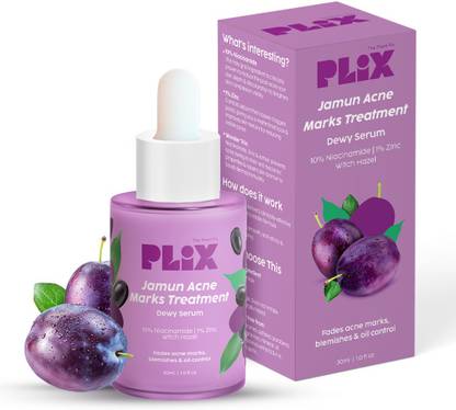 Plix 10% Niacinamide Jamun Face Serum for Acne marks, blemishes & oil ...