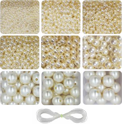 INDIKONB Pearl Beads Moti for Jewellery Making and Craft 9 Sizes Pack ...