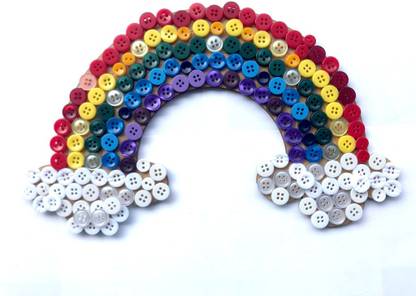 the brown box DIY Button Rainbow Mosaic Kit - DIY Button Rainbow Mosaic ...