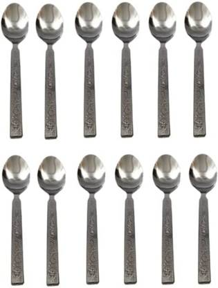 imtion 12 Pcs Steel Spoon Cutlery Stainless Steel Dinner Spoons 12 Pcs ...
