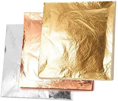 UNIQUE GOLD LEAFING STUDIO 300pcs Metallic Foil Paper Sheets Gilding ...