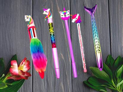 Flipkart.com | SV Traders Unicorn Fur Pen+Unicorn Water Gel Pen+Unicorn ...