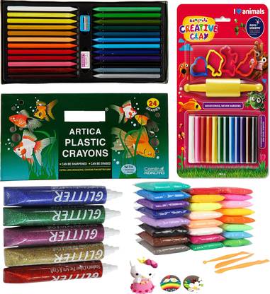 Flipkart.com | YAKONDA Moulding Clay/Artica Plastic Crayons/Art Set/Air ...