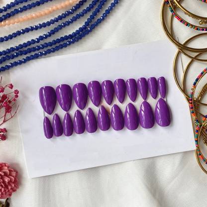 nail knack Paint me purple Presson Nails (Pack of 10) Artificial Nails ...