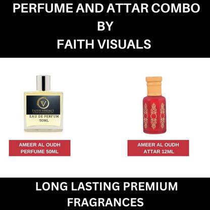 Faith visuals AMEER -AL-OUDH 12ML ATTAR AND 50ML PERFUME COMBO Floral ...