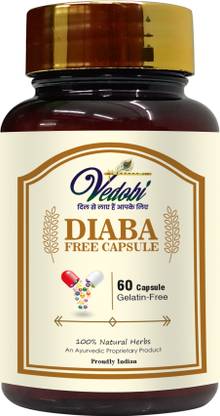 VEDOBI Diaba Free Capsule Gelatine Free 60 Cap | Ayurvedic Diabetes ...