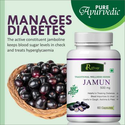 Riffway Jamun Herbal Pills | Diabetes Capsule Reduce Stomach Problems ...