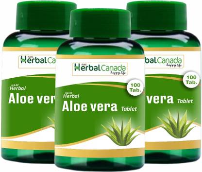 Herbal Canada Aloe Vera Tablets|100 Veg Tablet (Pack of 3)|Maintain ...
