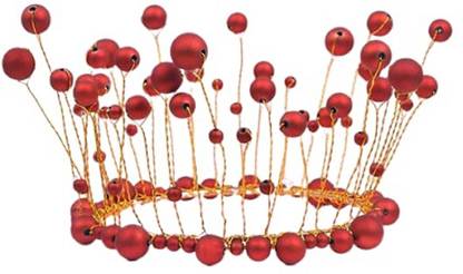 Rosefinch Tiara Cake Topper Red Pearl Gold Crown Cake Decorations Pack ...