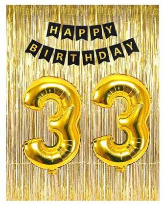 Flipkart.com | METROL Printed Number 33 Happy Birthday Printed Banner ...