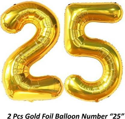 Flipkart.com | PG Enterprises Solid GOLDEN NUMBER "25" FOIL BALLOON ...