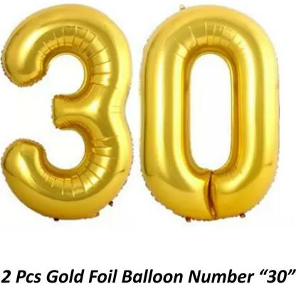 Flipkart.com | PG Enterprises Solid GOLDEN NUMBER "30" FOIL BALLOON ...