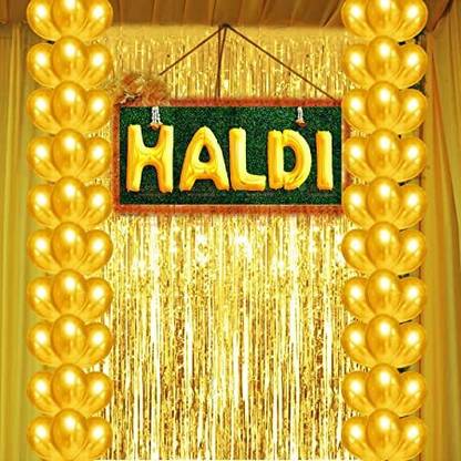 Flipkart.com | krido Printed (Pack of 57) 16" Inch Golden Letter Haldi ...