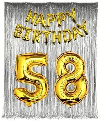Flipkart.com | METROL Solid Number 58 Happy Birthday Banner with Fringe ...