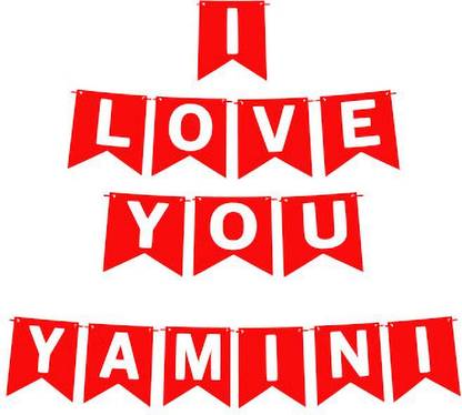 Midas Craft I Love You Yamini Name Banner 03 Banner Price in India ...