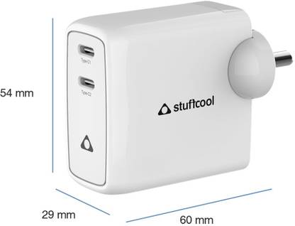 STUFFCOOL 3 A Multiport Mobile Neo 45W Dual Type C Port Wall Charger ...