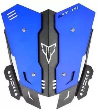 Znee Smart Heavy Quality Metal Visor For Yamaha MT-15 Black & Blue Bike Headlight Visor Price in ...
