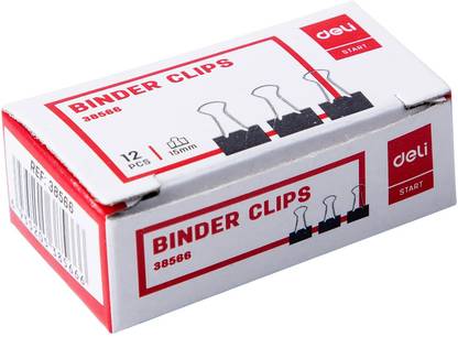 Deli Effortless Black Binder Clip 15mm pcs for Office, Home, School ...