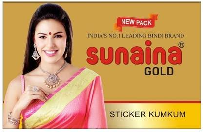 SUNAINA New Gold Sticker Kumkum Dark Red Velvet DR-6 Round Bindis for ...