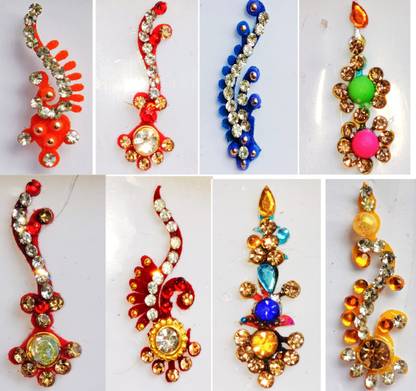 QUBIX Woman & Girls Best Bindi Combo Pack 12 Multi size & Multi Design ...
