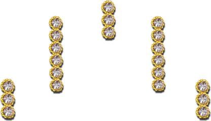 Comet Busters Traditional Long Stone Bindis with Gold Border (BIN1973 ...