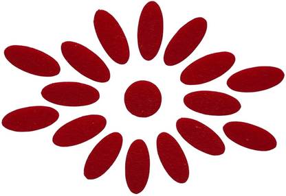 Comet Busters Handcrafted Red Velvet Oval Bindis (11 mm) Forehead Red ...