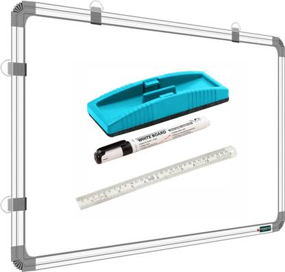 ShelfKing 2x3 Feet Non-Magnetic Whiteboard & Green Chalkboard + Duster ...