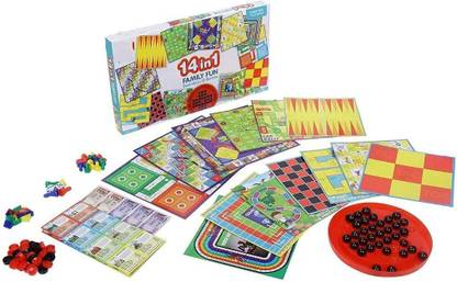 prem ratna toys 14 in 1 Board Deluxe Game for Kids Party & Fun Games ...