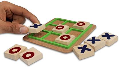 AMUSING Classic Tic Tac Toe Toy Game Zero & Cross Game Wooden Tic Tac ...