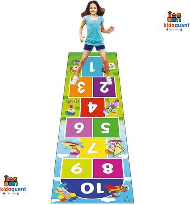 kidoquant Hopscotch Jumbo Play Floor Games (30" x 96"- PVC Flex ...