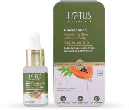 Lotus Botanicals Niacinamide & Papaya Brighten & Glow Skin Clarifying ...