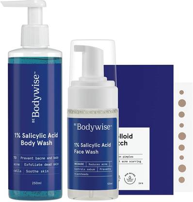 Bodywise 1% Salicylic Acid Body Wash 250ml, Oil Control Face Wash 120ml ...