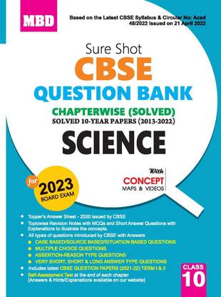 MBD Sure Shot Question Bank Science Class 10 (E) Cbse (2023): Buy MBD ...