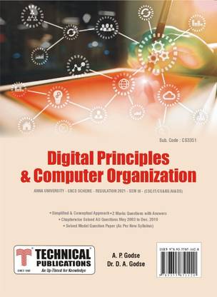 Digital Principles & Computer Organization for BE Anna University R21CBCS (III-CSE / IT / AI&DS ...
