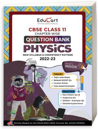 Educart CBSE Class 11 PHYSICS Question Bank Book for 2022-23 (Includes ...