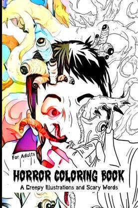 Horror Coloring Book - Abnormal and Scary Coloring Illustration for ...
