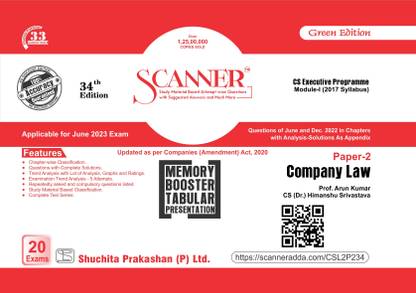 Scanner CS Executive Programme Module-I Paper-2 Company Law: Buy ...