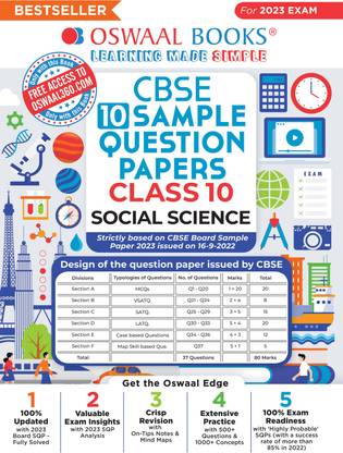 Cbse Sample Question Papers Class 10 Social Science Book for 2023 Board ...