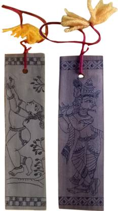 SILPAKRITI Handmade Design God Krishna bookmark pack of 2 Palm leaf ...