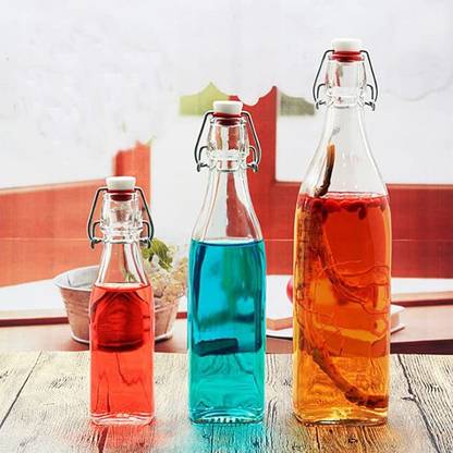 Leeonz Glass Bottle, Classic Swing Top Glass Bottles with Lids for ...
