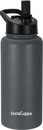 INSTACUPPA Sports Thermos Bottle with Straw Sipper Lid and Double Wall ...