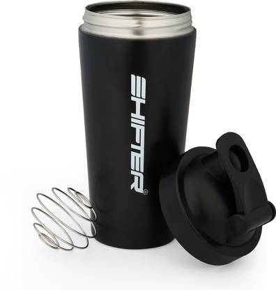 SHIFTER Wellness Stainless Steel Black Shaker Bottle for Protein Shake ...