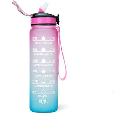 Sakuya Double Colored Motivational Leakproof Drinking Water Pani Bottle ...