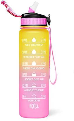 Sakuya Double Colored Motivational Leakproof Drinking Water Pani Bottle ...