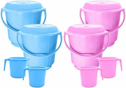 Morvi Plastic Prime Bucket 25 LT With Lid & Dyna 950ml, 4 Pc, 25 Ltr ...