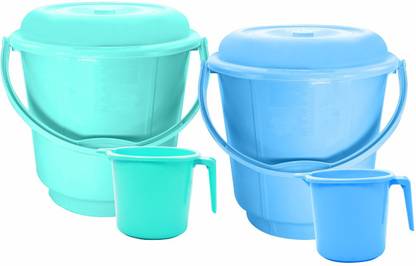 Wonder Plastic Bucket 25 LT With Lid & Dyna 950ml, 2 Pc, 25 Ltr, Green ...