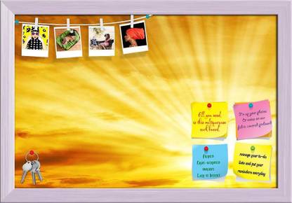 Artzfolio Sunset Sunrise With Clouds, Light & Rays Pinboard White Frame ...