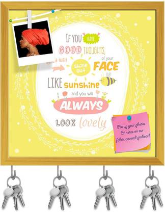 Artzfolio Motivational Quotes Art D2 Pinboard with Key Holder Hooks ...